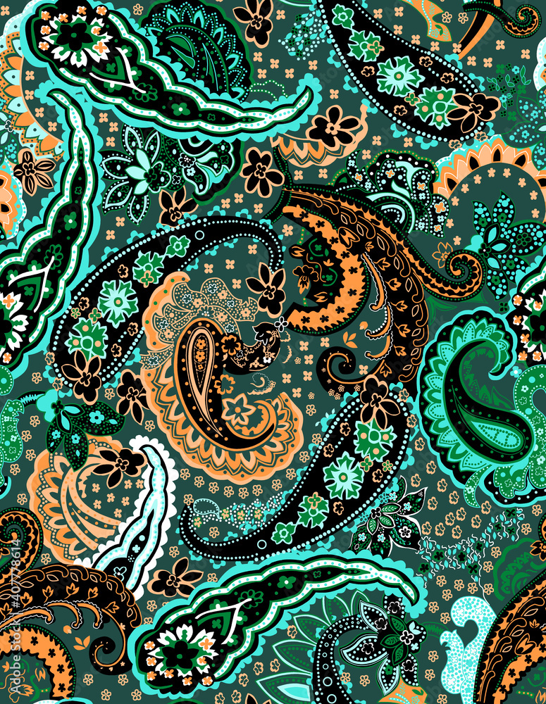 Seamless texture paisley pattern, ethnic print. Stock Illustration ...