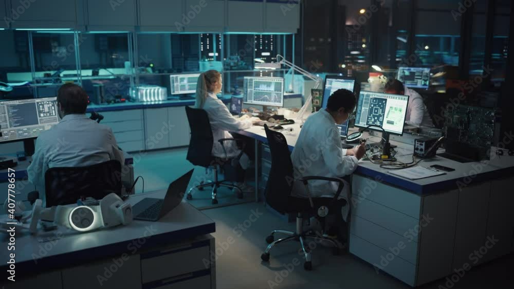 Modern Electronics Development Facility: Diverse Team of Multi-Ethnic ...