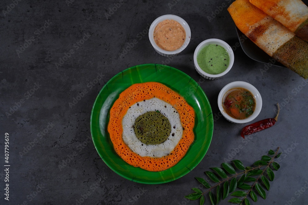 Tri color or Tri colour Dosa - Indian flag color food for republic and ...