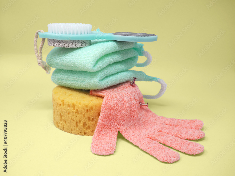 Bath Supply Essential Product Photography, Lime Pastel Colors Bath ...