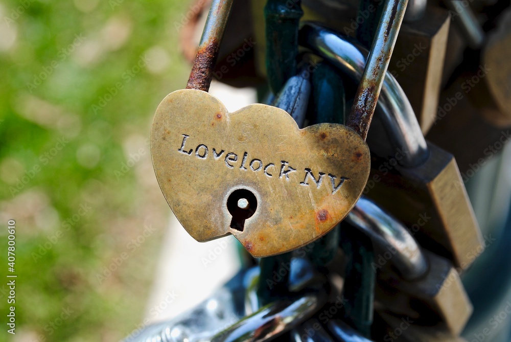 Lovelock, Nevada, USA - Lovers Lock Plaza in the shaded area at the ...