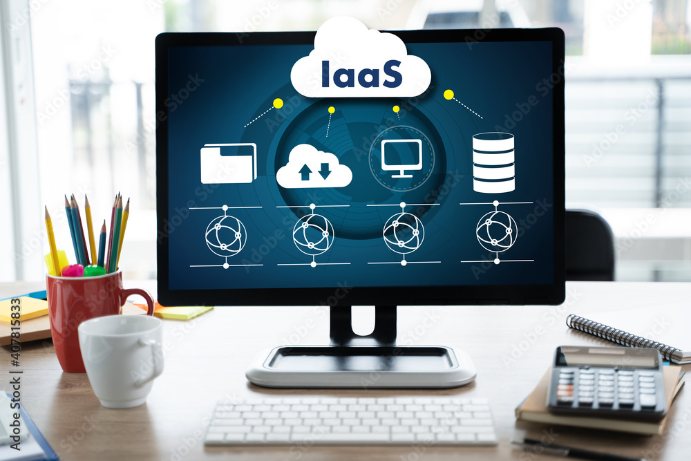 IaaS Infrastructure as a Service on screen Optimization of business ...