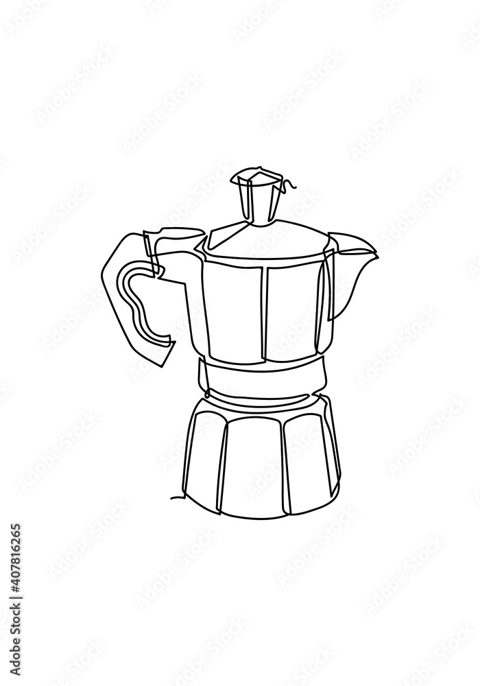 One Continuous line drawing of the coffee in modern minimalistic style ...