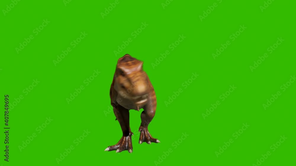 Dinosaur Tyrannosaurus roars in a looping seamless animation. Reptile ...