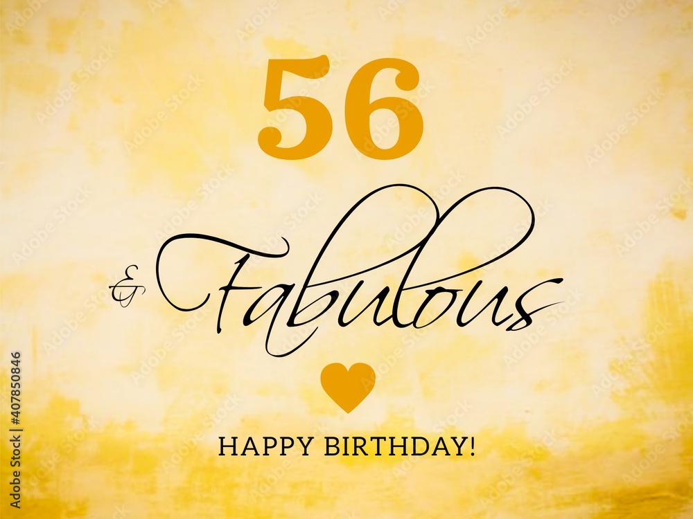 56th birthday card wishes illustration Stock Illustration | Adobe Stock