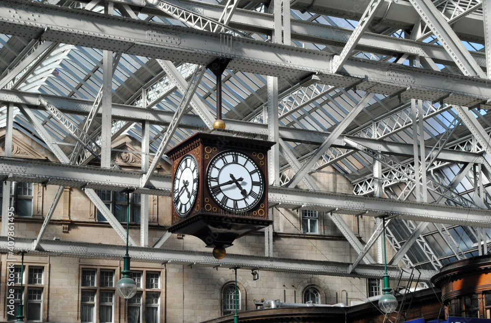 Pattern of Steel Roof Beams and Glass in Old Railway Station Building ...