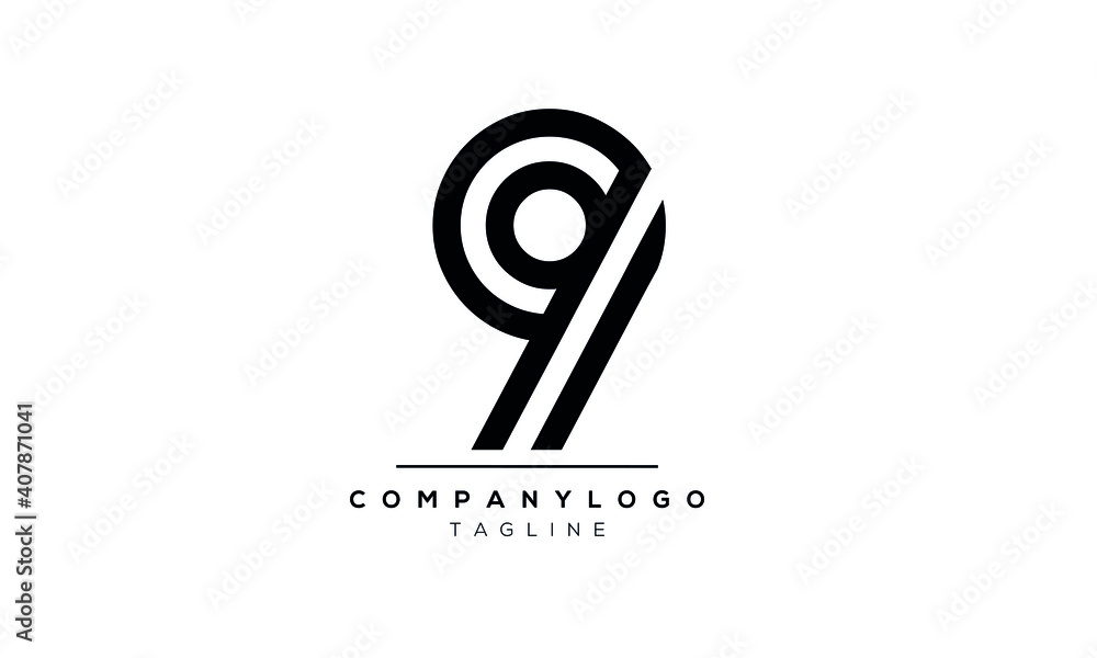 Abstract Letter Initial 9 Vector Logo Design Template Stock Vector ...