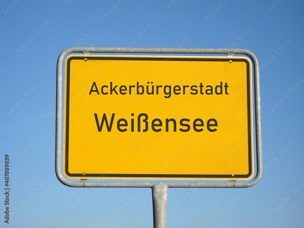 Ortsschild Weißensee Stock Photo | Adobe Stock