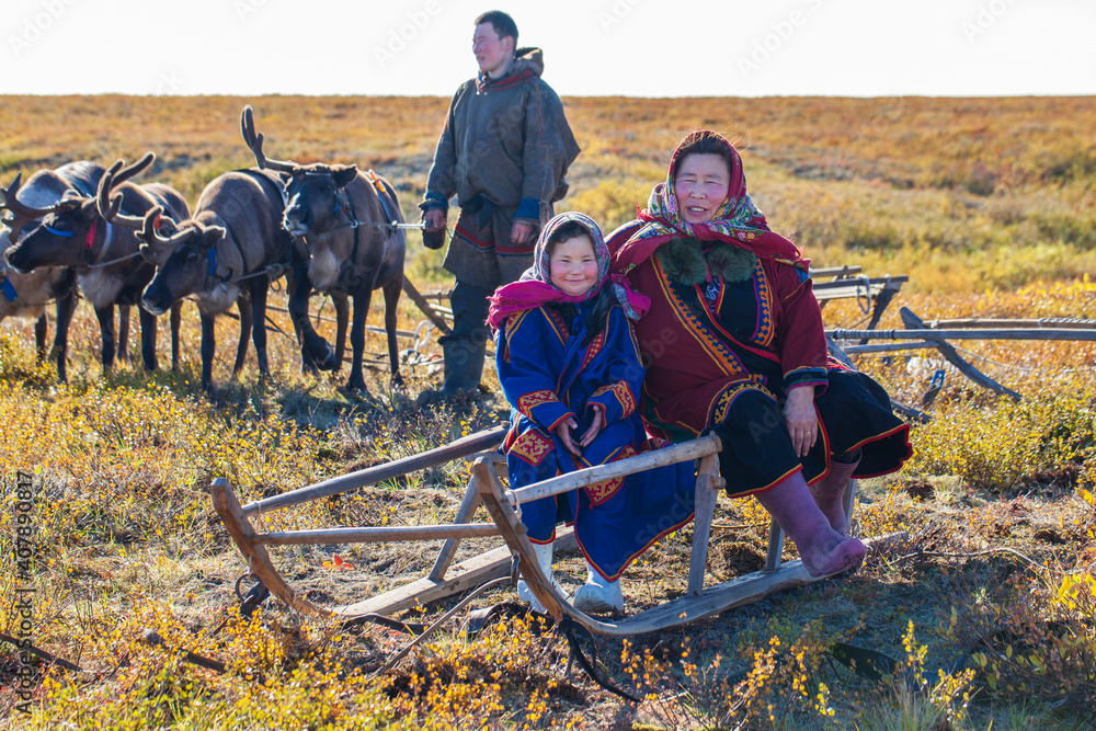 The extreme north, Yamal, the past of Nenets people, the dwelling of ...