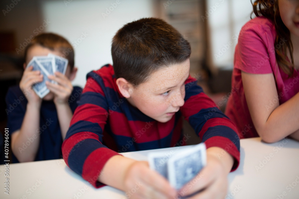 kids playing cards Stock Photo | Adobe Stock