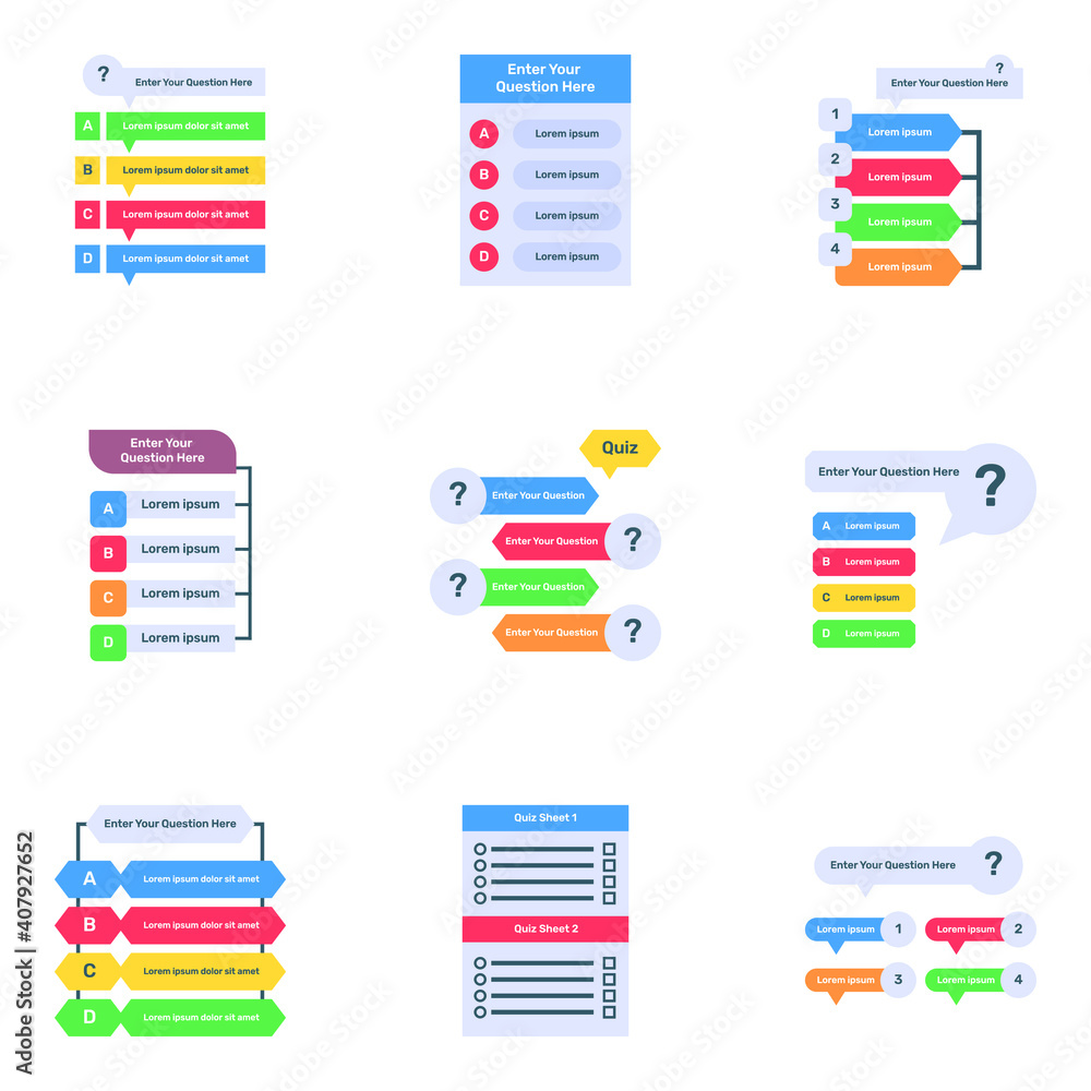 Pack of Checklist Templates Flat Icons Stock Vector | Adobe Stock