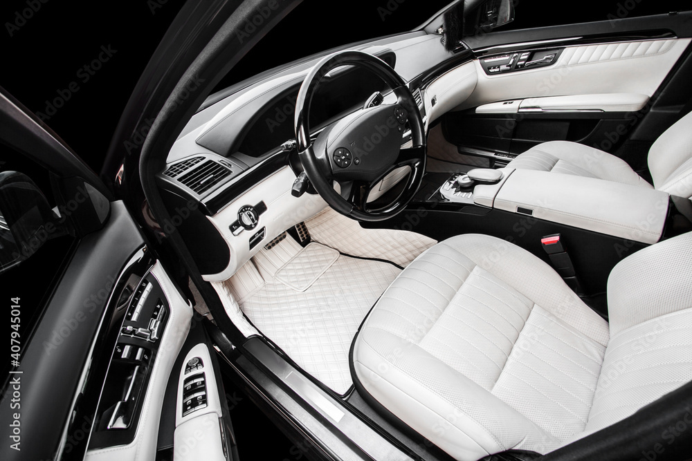The car is inside. The interior of a prestigious modern car. Front ...