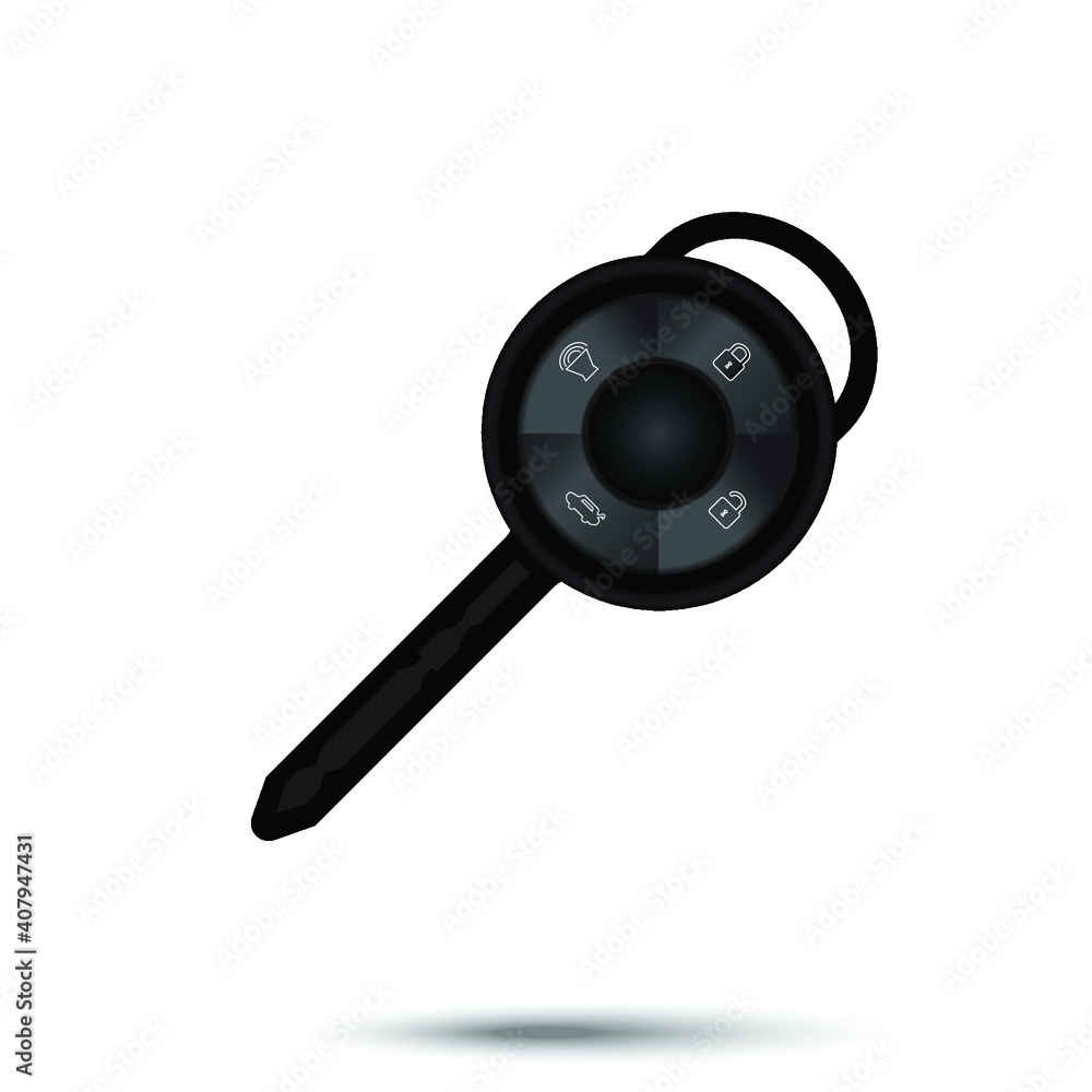 Car key remote in black color in white background Stock Vector | Adobe Stock