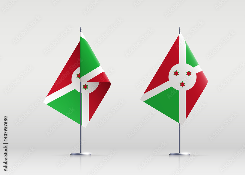 Burundi flag state symbol isolated on background national banner ...