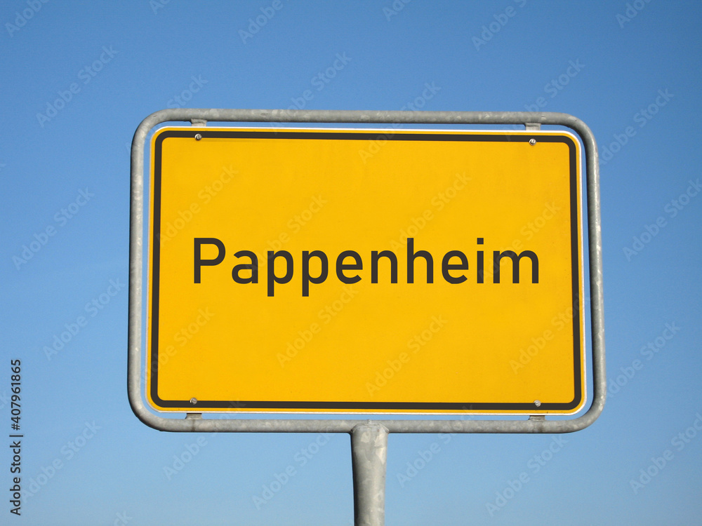 Ortsschild Pappenheim Stock Photo | Adobe Stock