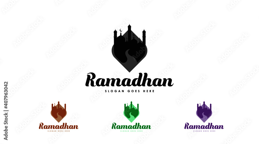 Ramadhan Logo Concept Vector. Islamic Logo Template Isolated in White ...
