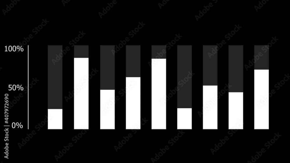 4K Seamless Infographic of a vector bar graph chart showing data ...