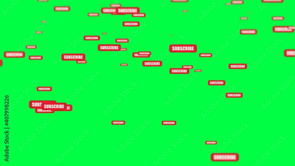 4K. Button subscribe Animation slowly falling on a green screen. Button ...