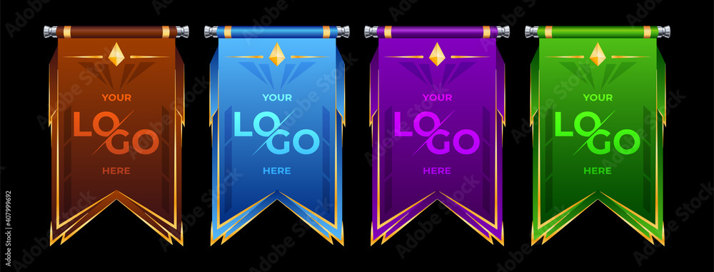 War flag or Shield of the Cartoon Ranking Game. Medieval Shield. The ...