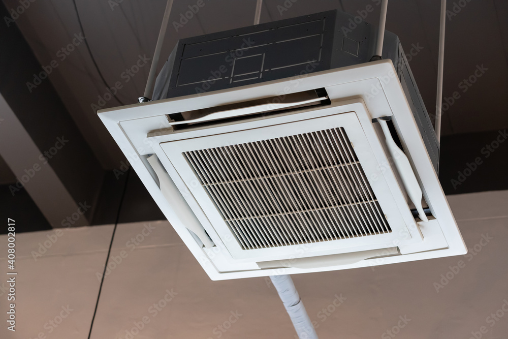 air condition hanging from ceiling. cassette type air conditioner ...