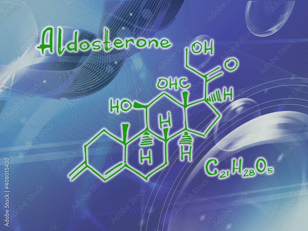 Chemical molecular formula of the hormone Aldosterone p . Infographics ...