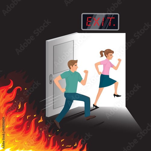 People Running From Fire