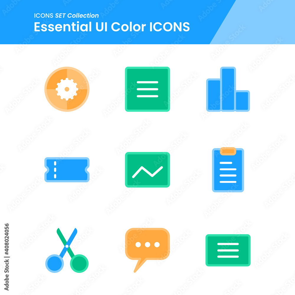 Vetor de Illustration set icons of user interface essential basic ...