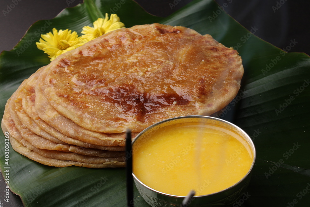 Puran Poli, also known as Holige, is an Indian sweet flatbread from ...