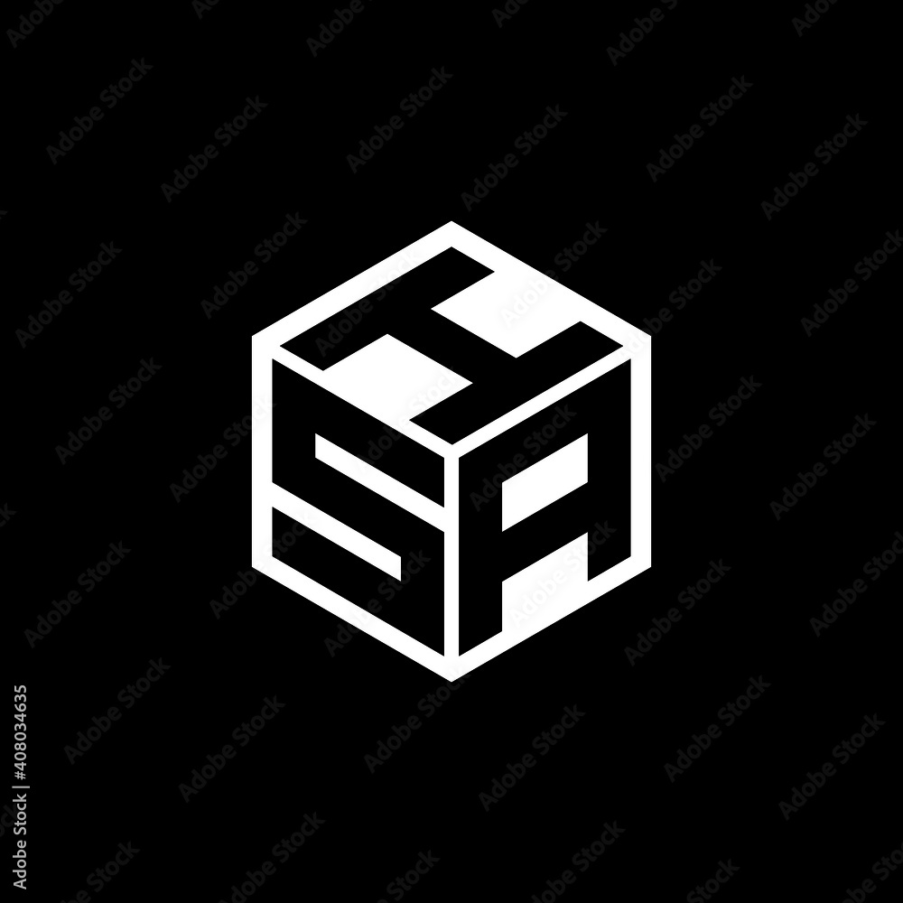 SAI letter logo design with black background in illustrator, cube logo ...