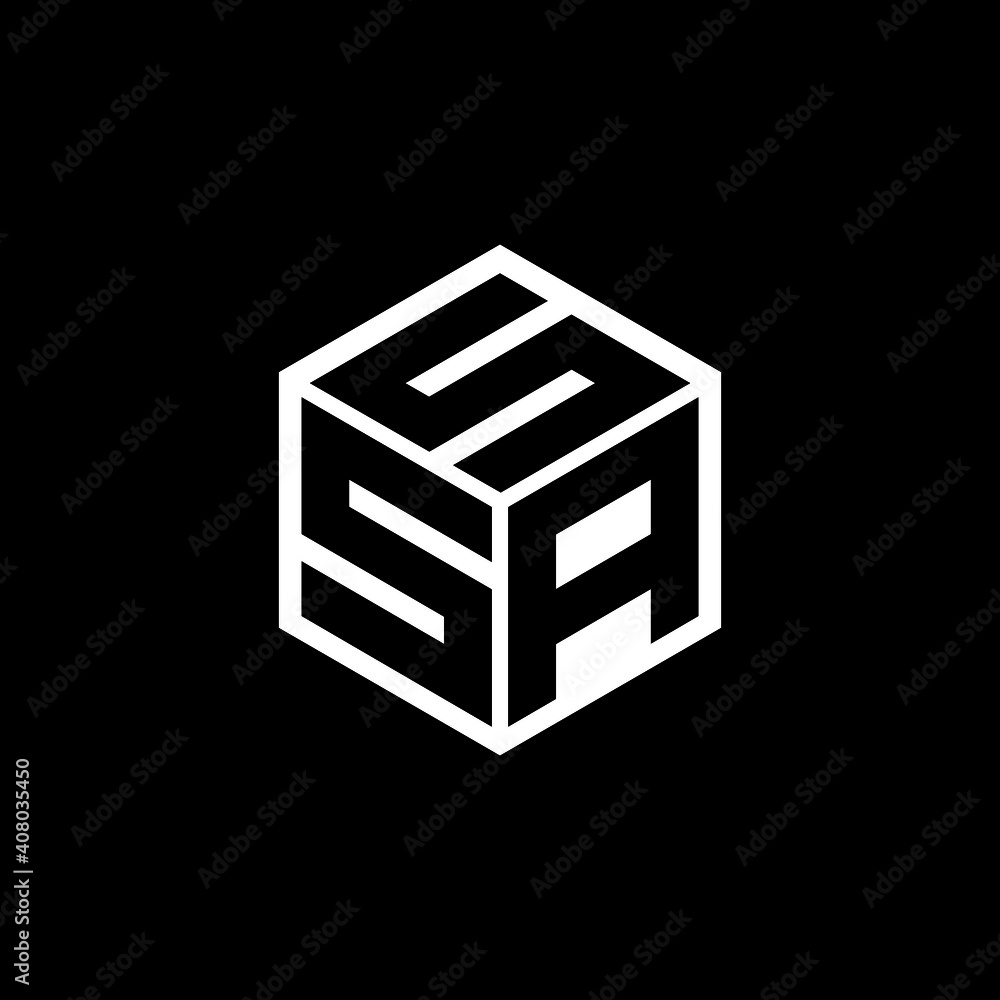 Vecteur Stock SAS letter logo design with black background in ...