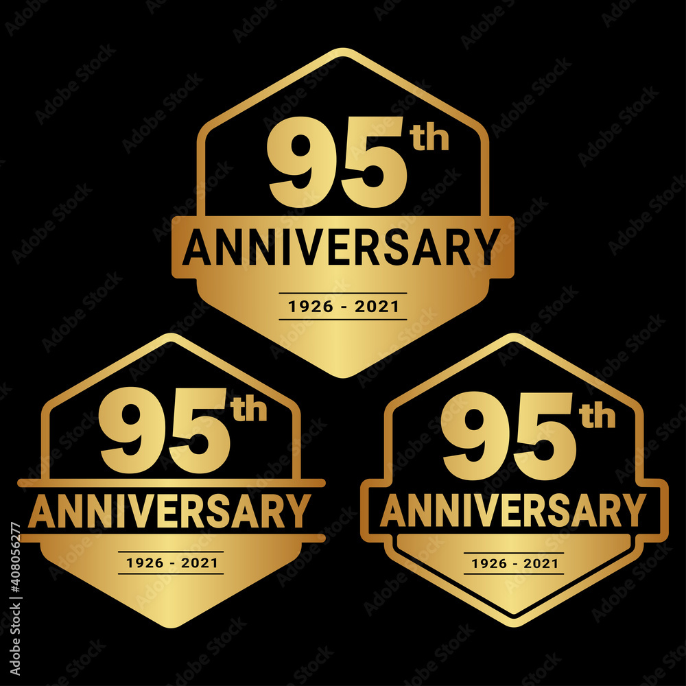 95 years anniversary set. 95th celebration logo collection. Vector and ...