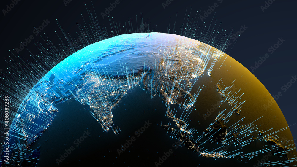 Global connectivity concept with worldwide communication network ...