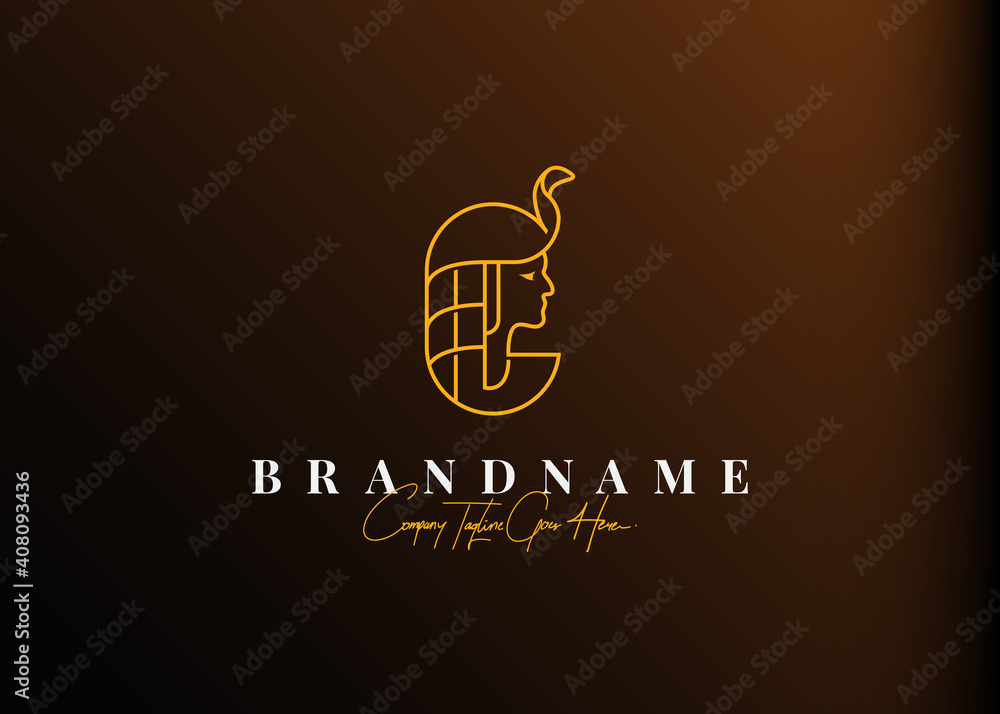 Cleopatra of egypt logo design. Vector illustration of ancient queen of ...