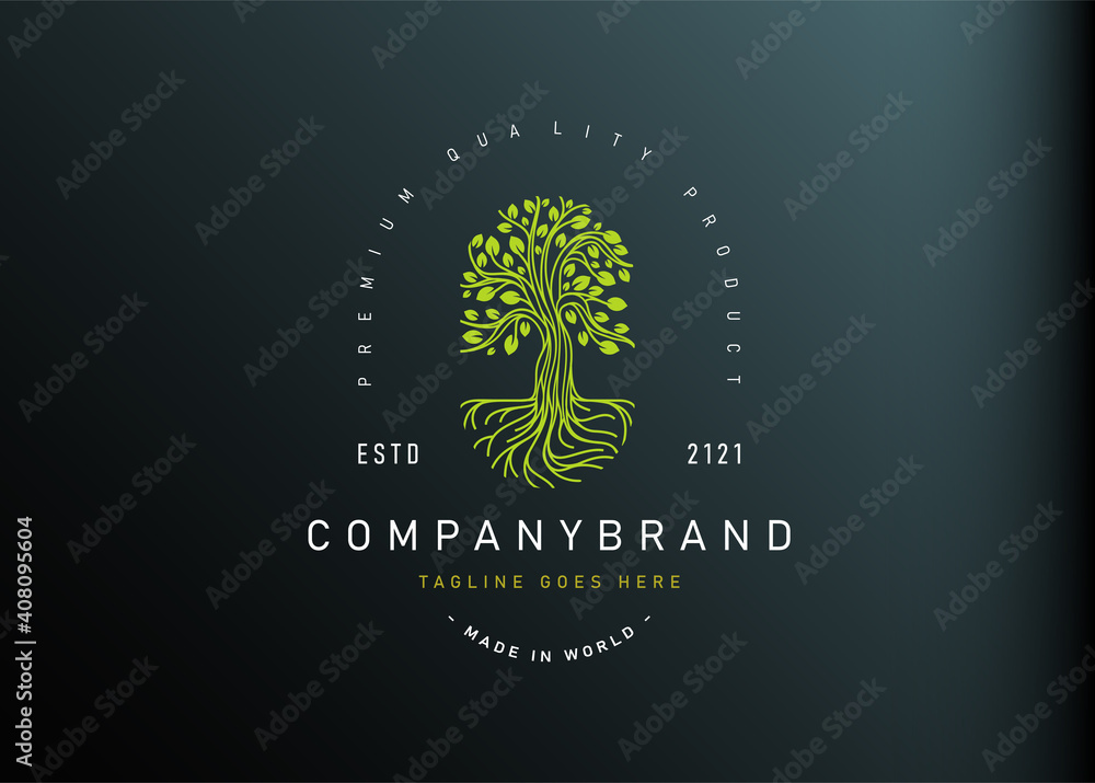 Big Tree logo design inspiration. Vector Illustration of a Tree with ...