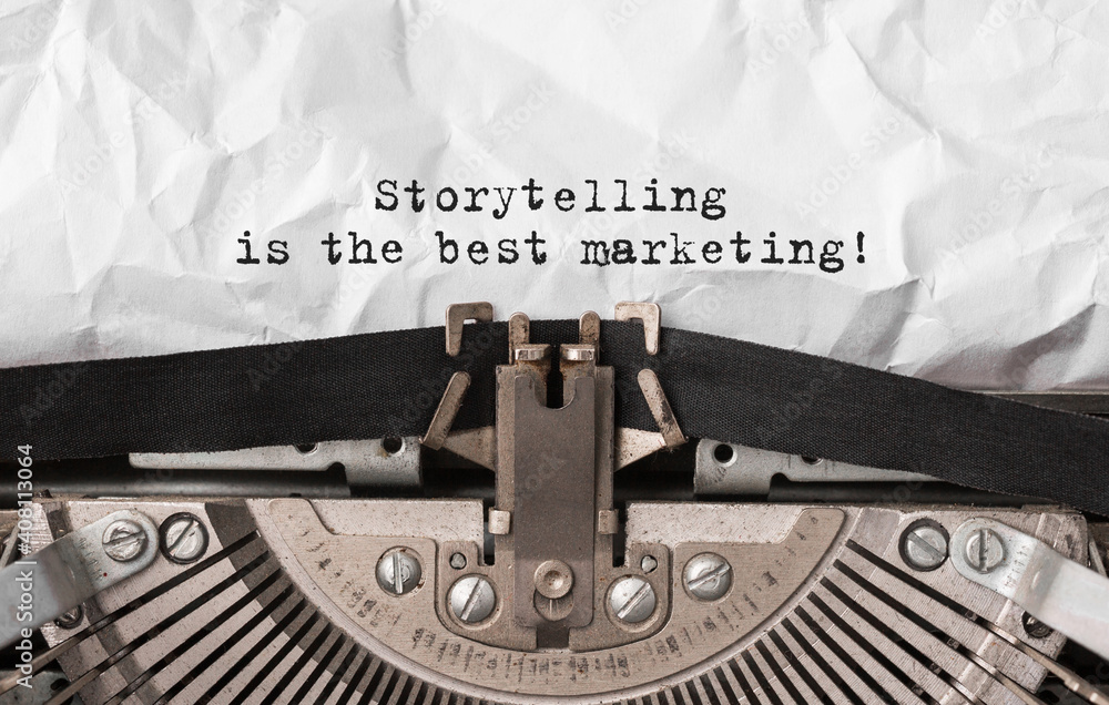 Text Storytelling is the best Marketing typed on retro typewriter Stock ...