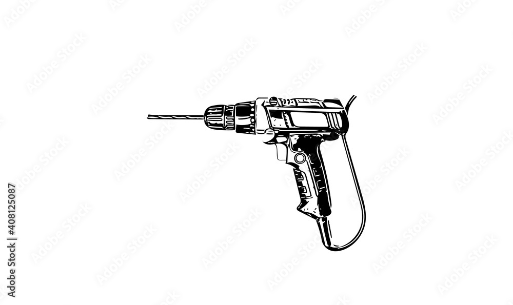 Electric Drill Machine Sketch