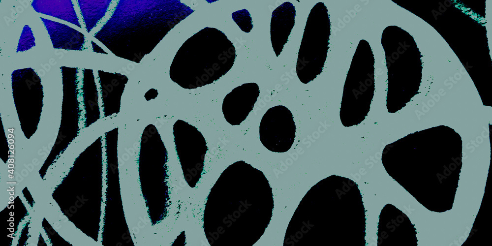 Cancer Virus. Neon Disease Under Microscope. Black Vaccination Viruses ...