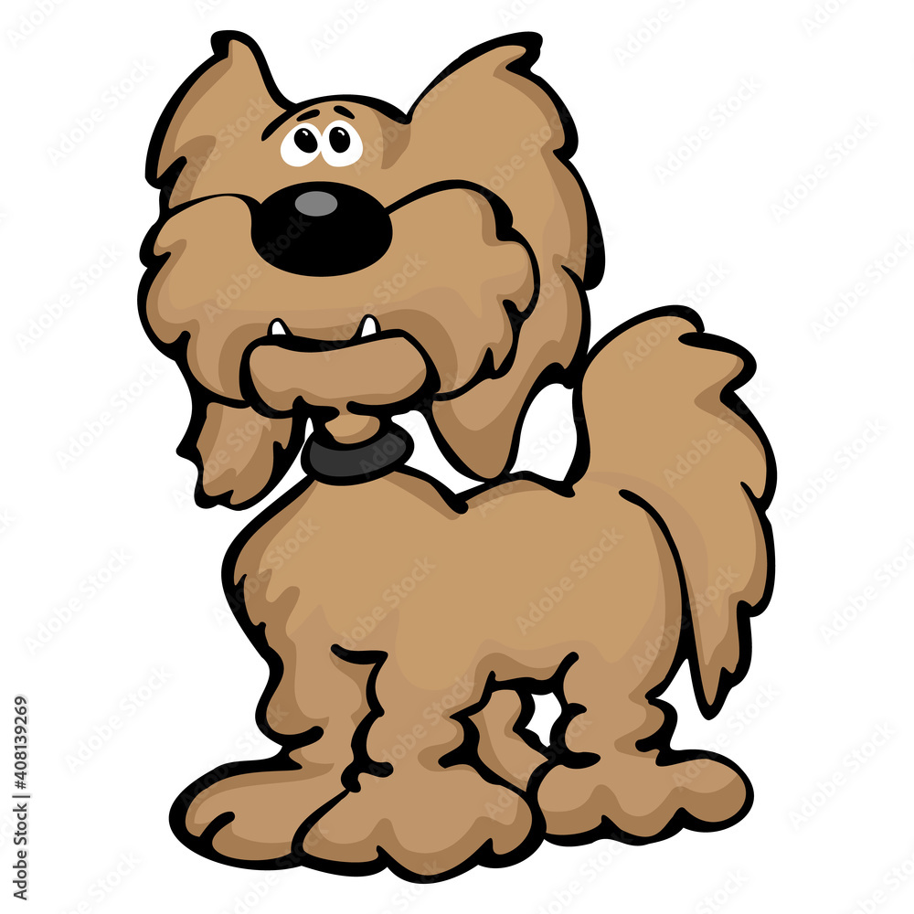 Cute Cartoon Labradoodle Dog Cartoon Isolated Vector Illustration Stock ...