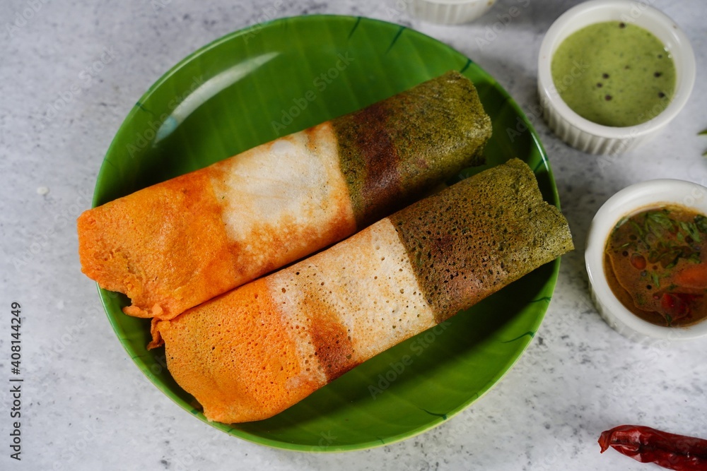 Indian flag color food - tri color dosa for Republic Independence day ...