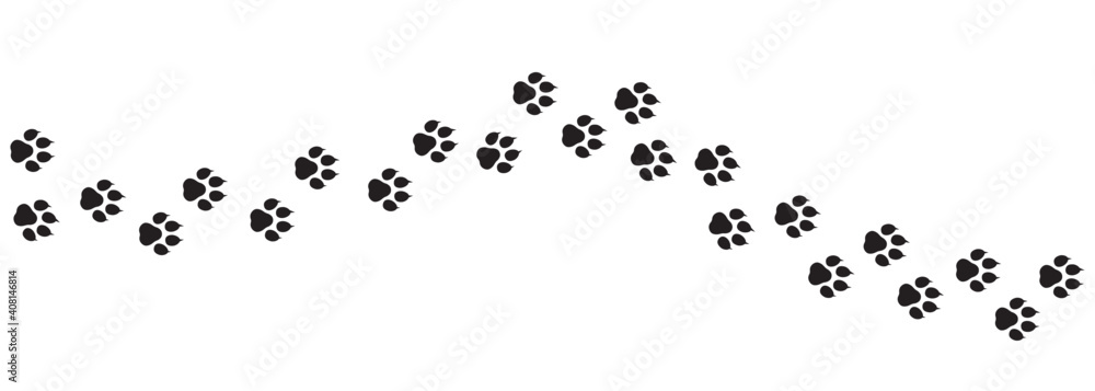 Dog footprint icon set. Pawprint. Vector on isolated white background ...