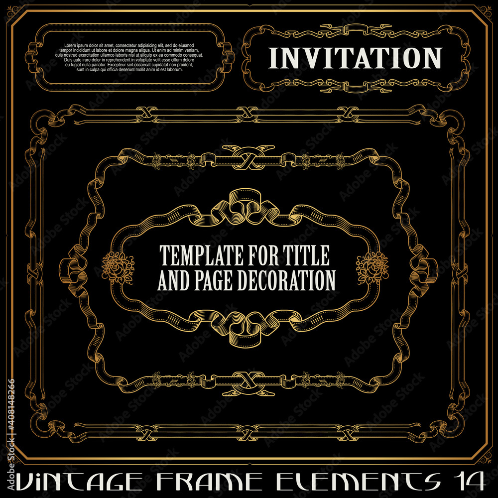 Vector set frame and border design elements Stock Vector | Adobe Stock