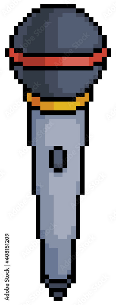Pixel Art microphone icon for 8 bit game on white background Stock ...
