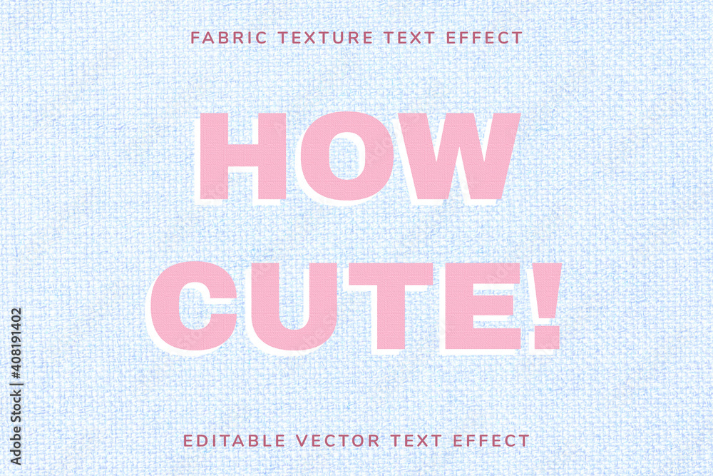 Vector editable word text effect template on blue Stock Vector | Adobe ...