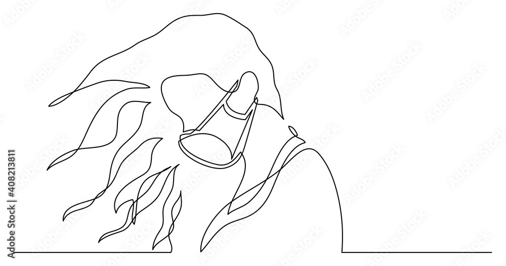 Girl In The Wind Drawing
