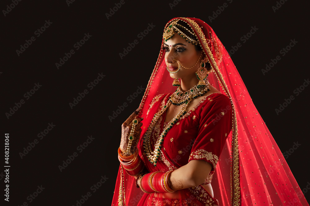 Portrait of an Indian Bride Stock Photo | Adobe Stock