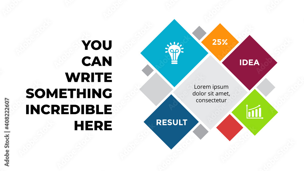 Squares Vector Infographic. Presentation slide template. Data ...