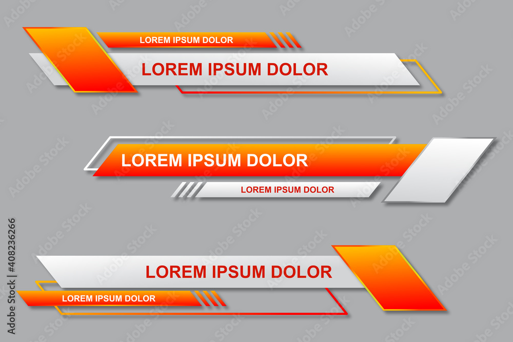 Three geometric lower third banners set design. Modern geometric lower ... Three geometric lower third banners set design. Modern geometric lower ...