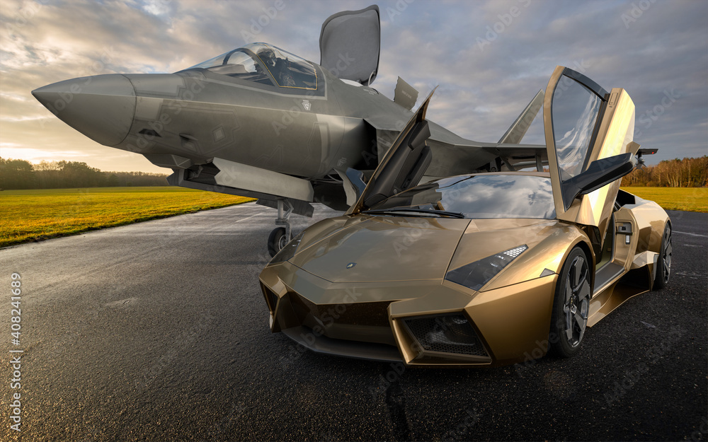 Lamborghini Reventon Vs Fighter Jet
