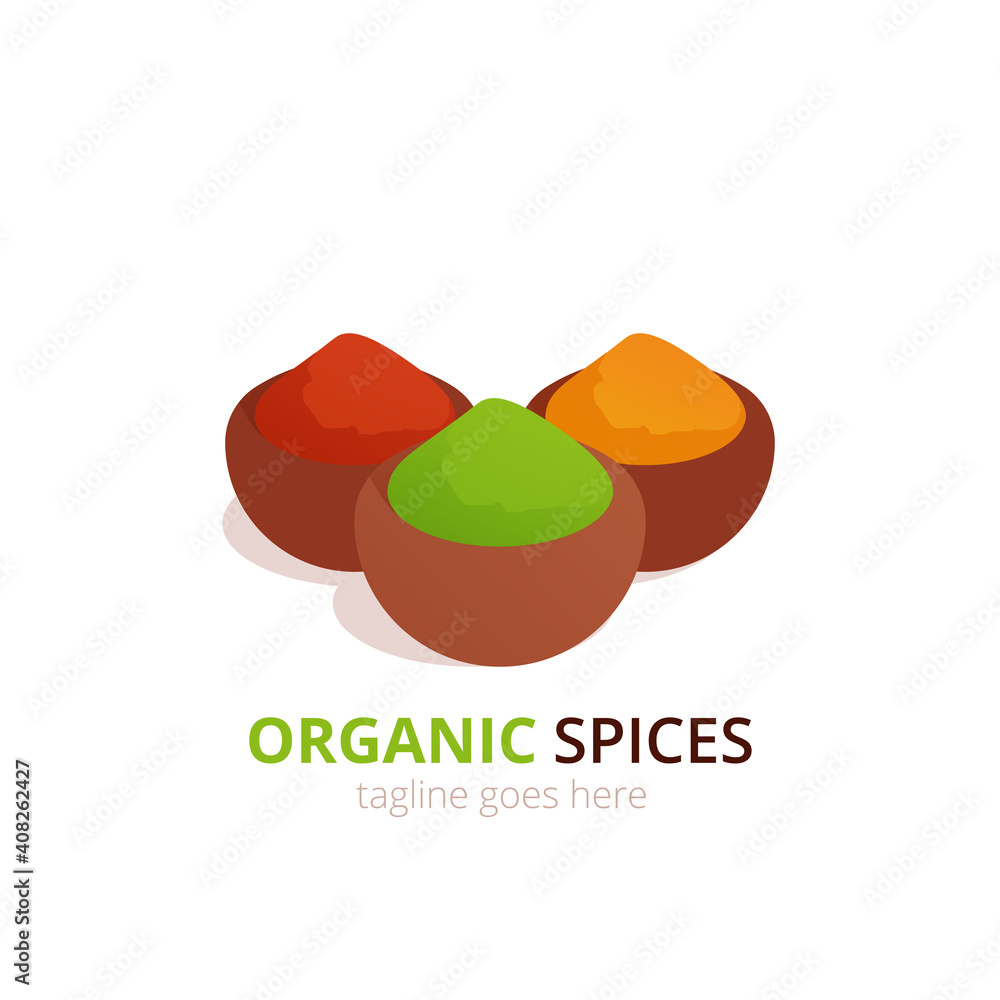 Spices logo concept design. Food vector illustration. Healthy simple ...