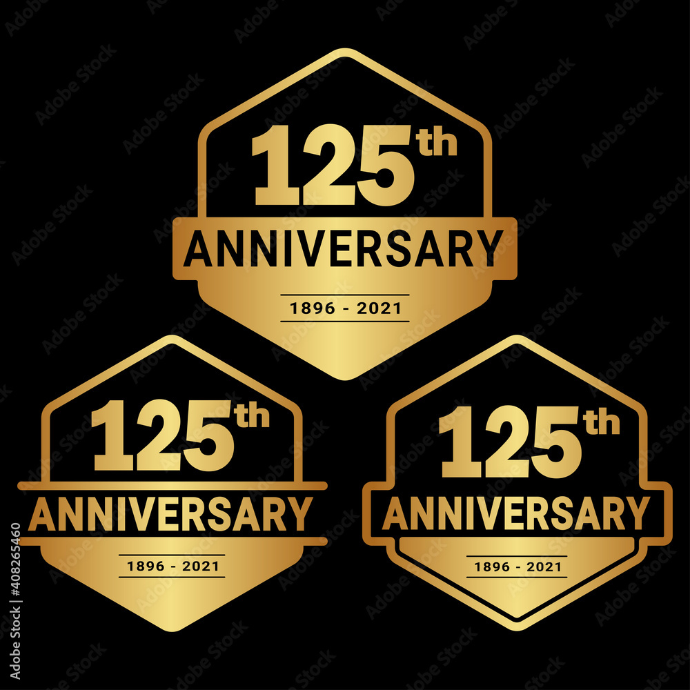 125 years anniversary set. 125th celebration logo collection. Vector ...